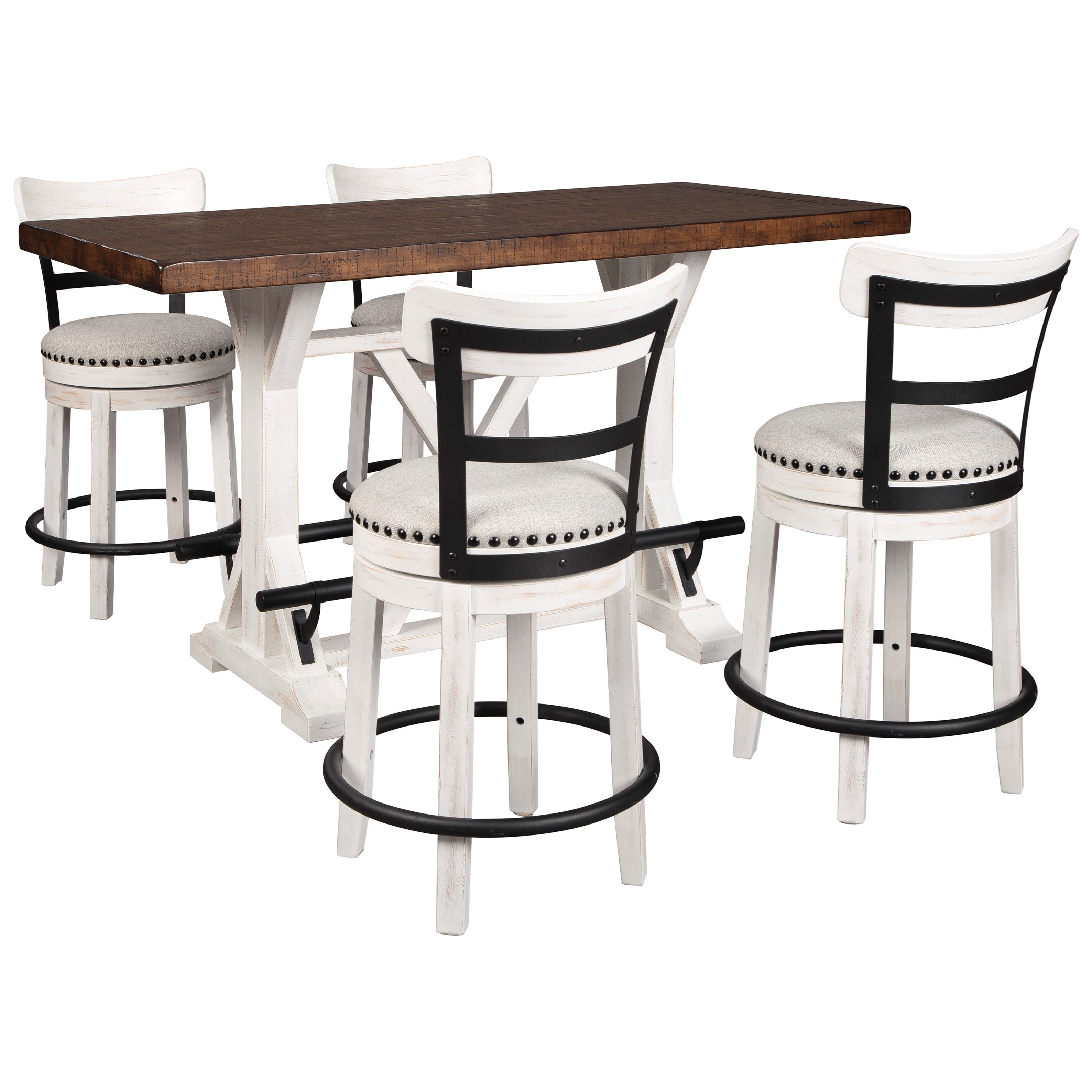 Signature Design By Ashley Valebeck 5 Piece Counter Height Table Set Signature Design By Ashley Valebeck 5 Piece Counter Height Table Set